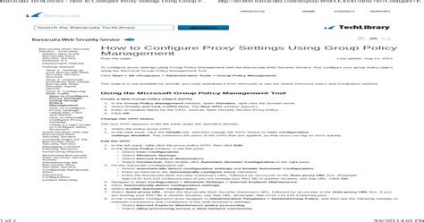 barracuda techlibrary how to configure proxy settings using group