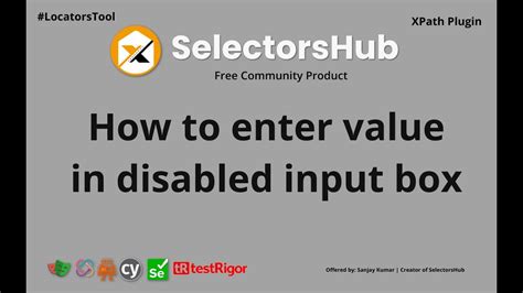 how to enter value into the disabled input box in selenium youtube