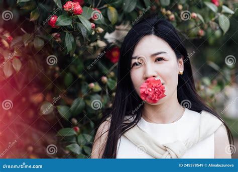 Candid Lifestyle Portrait Of Happy Young Beautiful Asian Woman Enjoying