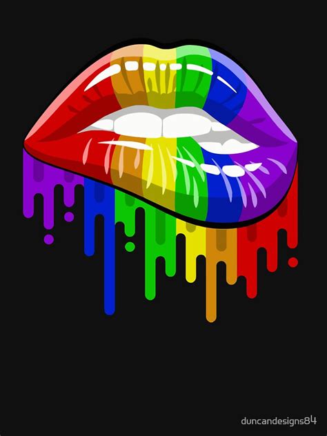 Lgbt Lips In Rainbow Flag Colours For Gay Pride T Shirt For Sale By