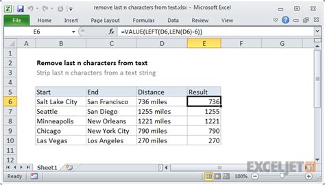 excel formula remove characters from right exceljet