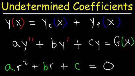 method of undetermined coefficients nonhomogeneous 2nd order