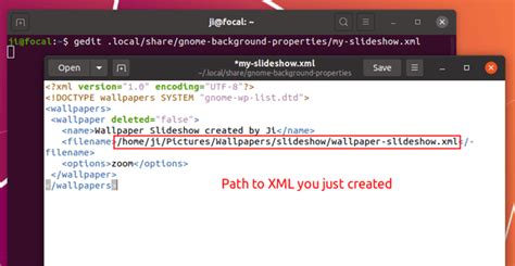 how to create a desktop wallpaper slideshow on ubuntu 20