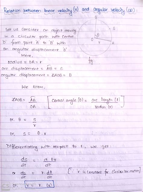 important relations in circular motion class eleven physics