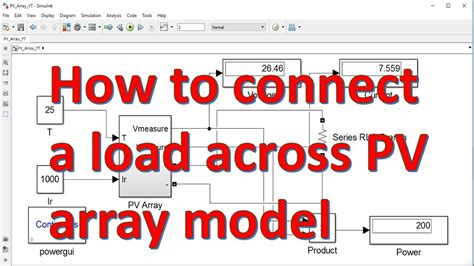 how to connect a load across pv array in simulink matlab pv array in