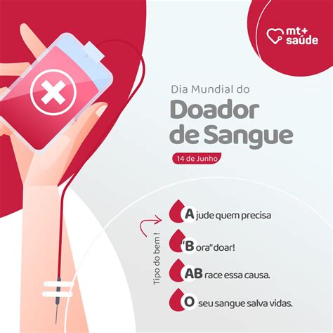 14 De Junho O Dia Mundial Do Doador De Sangue Mt Mais Saúde