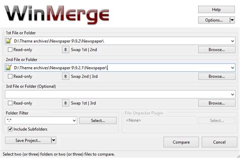 tutorial how to compare theme files with winmerge