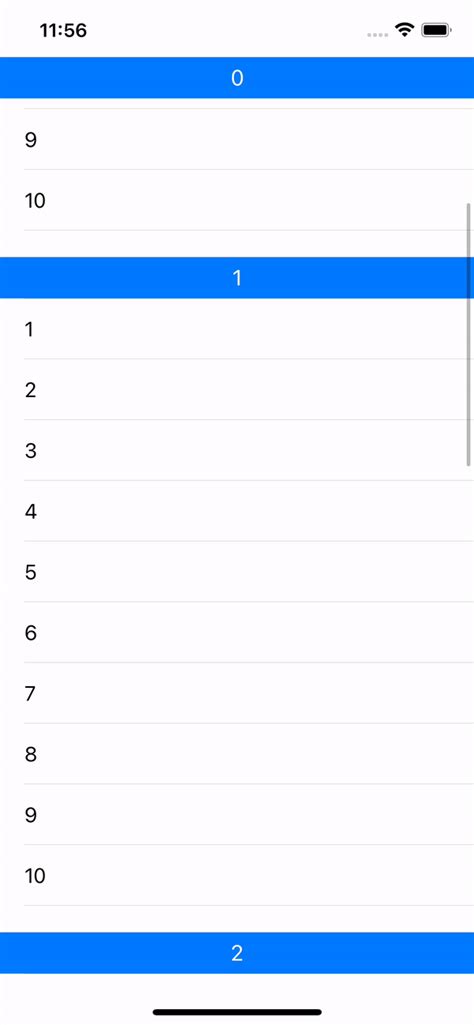 ios sticky section header disappear when collapse section in