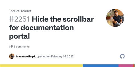 hide the scrollbar for documentation portal · issue 2251 · tooljet