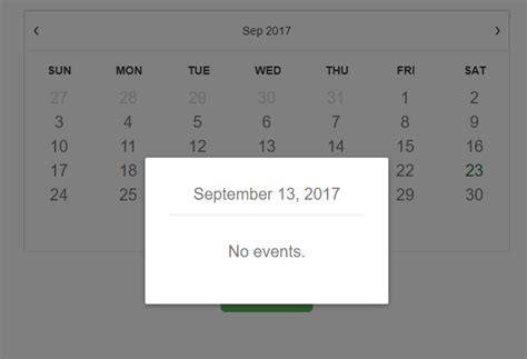 days calendar component for vue js vue script