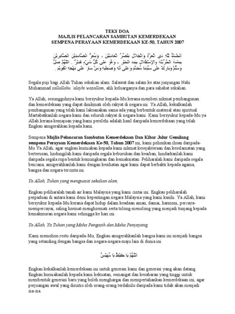 Teks Doa Hari Kemerdekaan Pdf