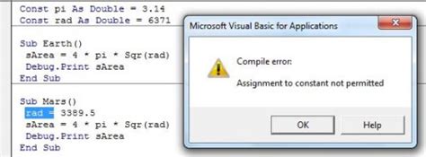 how to declare vba constants in excel