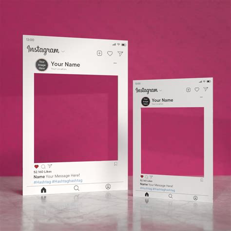 Customisable Social Media Selfie Frame Bespoke Instagram Effect
