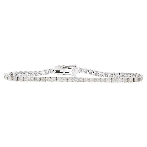 4 40 Carat Total Round Diamond 4 Prong Tennis Bracelet In 14 Karat