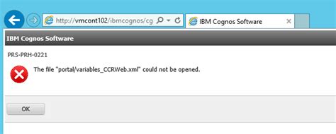 prs prh 0221 the file portal variables ccrweb xml could not be
