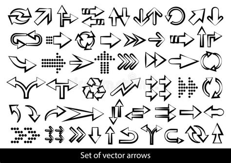 Flechas Grandes Iconos De Juego Negro Colección Vectorial De Flecha