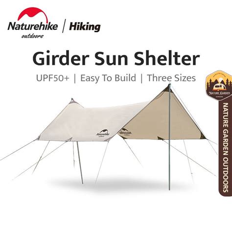 Naturehike Girder Awning Canopy Tarp Tent Classic Silver Black Vinyl