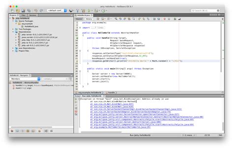 java embedded jetty with maven example fails to restart