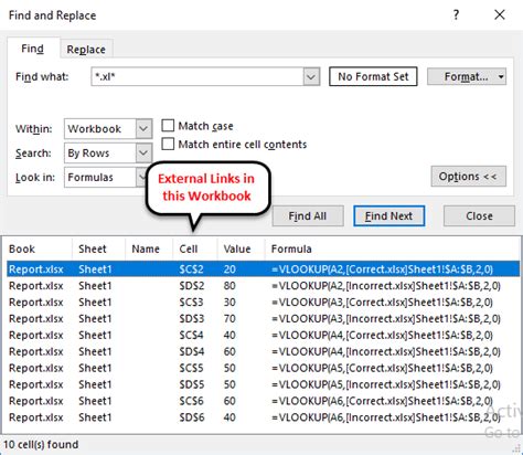 find external links in excel how to find external links
