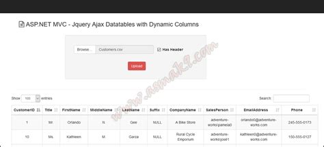 asp mvc jquery ajax datatables with dynamic columns