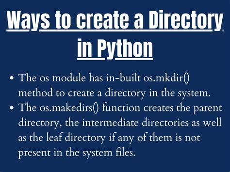 how to create a directory in python pakainfo