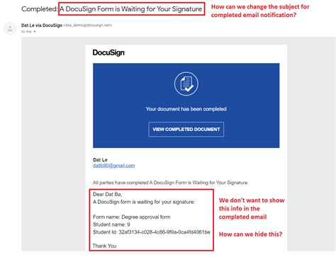 docusignapi is there a way we can customize email for each docusign