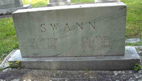 Sex Griffith Swann 1887 1989 Find A Grave Memorial