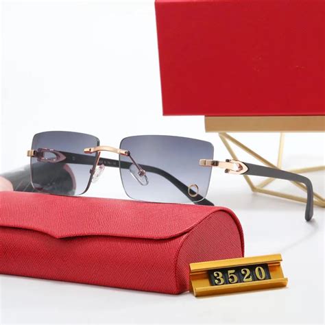 Wholesale Polarized Carti Rimless Sunglasses Mens For Women Luxury