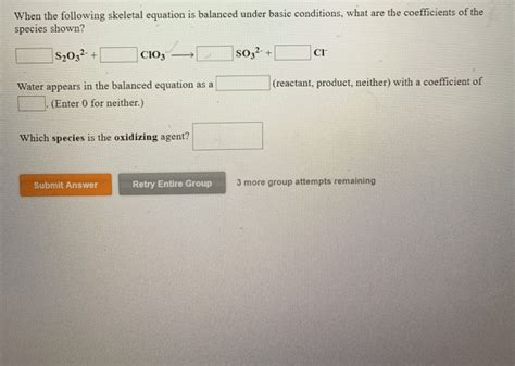 Solved When The Following Equation Is Balanced Properly