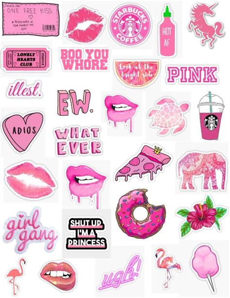 Hot Pink Sticker Pack Sticker By Lauren53103 Tumblr Stickers