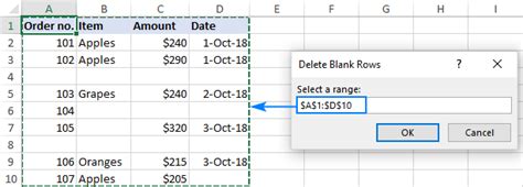 how to delete blank lines in excel with vba formulas and