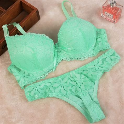 Cheap Sale Lace Sexy Bra Set Women Push Up Bra Set Embroidery Floral