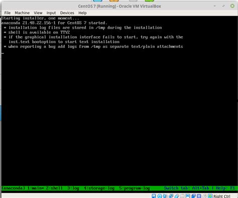 installing centos 7 on virtual box