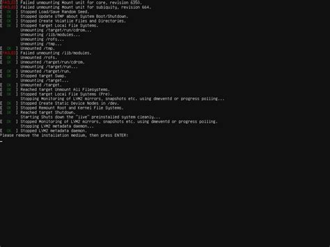 ubuntu server installation reboot remove installation media