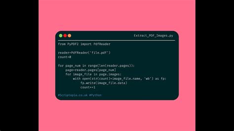 python pypdf2 extract images from pdf file youtube