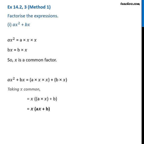 Ex 14 2 3 I Factorise Ax 2 Bx Chapter 14 Class 8 Ncert