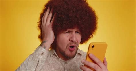 Man Use Smartphone Typing Browsing Loses Becoming Surprised Sudden
