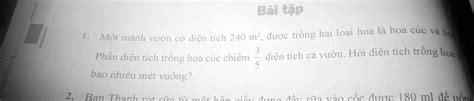 Solved BÃ I Táº­p Má™t Máº£nh Diá‡n TÃ­ch 240 MÂ² Ä‘Æ°á£c Trá“ng