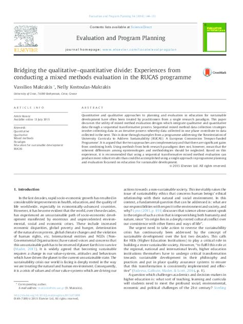 Pdf Bridging The Qualitative Quantitative Divide Experiences From