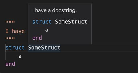 vscode does not display docstring for definitions with a preceding