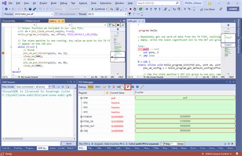 debugging the pio module on raspberry pi pico visualgdb tutorials