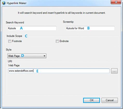 how to insert remove and list all hyperlinks of current