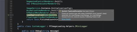 xamarin forms loadapplication new app fails typeloadexception in