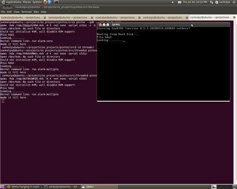 qemu hanging in main system call stack overflow