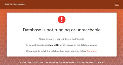 how to fix database is not running or unreachable error in the unraid