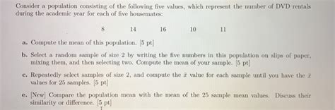 Solved Consider A Population Consisting Of The Following