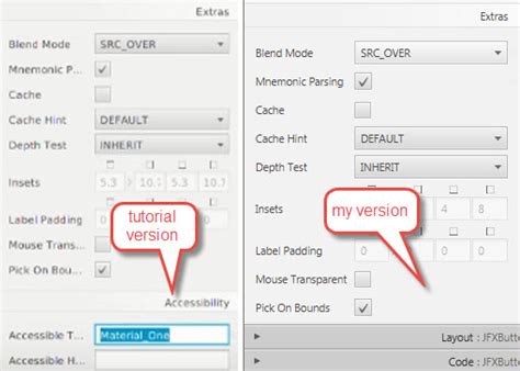 scenebuilder how to display accessibility property in