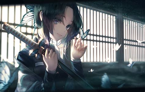 Anime Girls Butterflies Anime Katana 2d Kimetsu No Yaiba Kochou