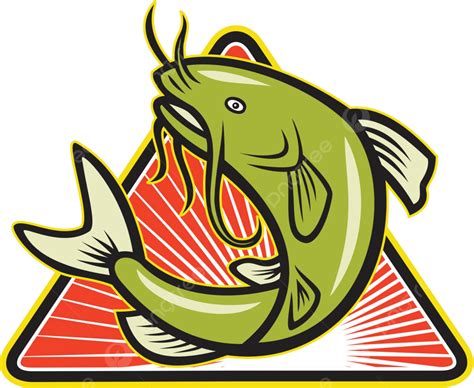 Ilustrasi Ikan Lele Lompat Kartun Ikan Lompat Vektor Melompat Ikan