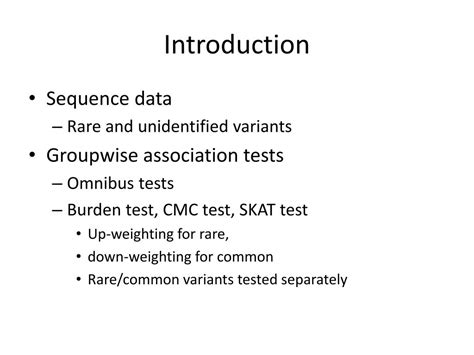 Ppt Sequential Kernel Association Tests For The Combined Effect Of